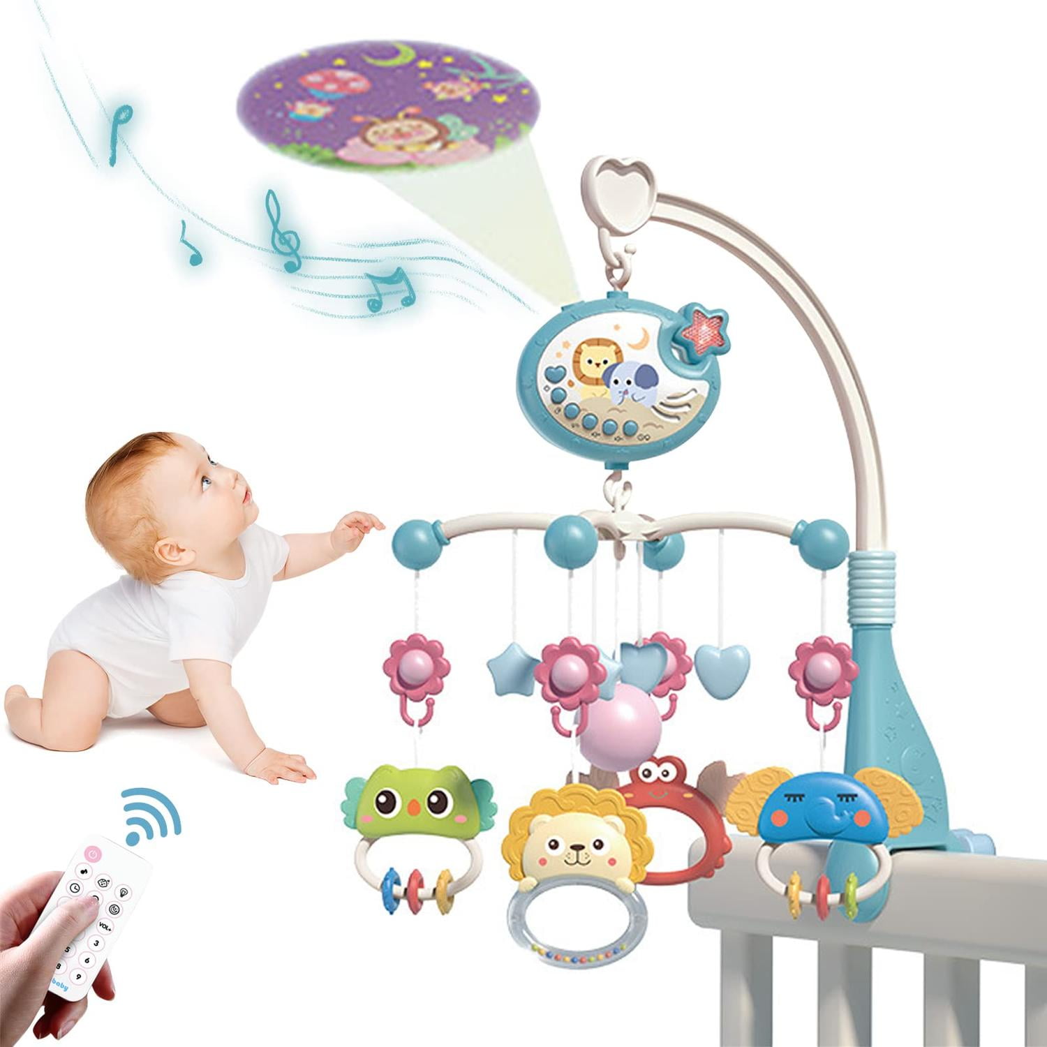 Juguetes para Cuna de Bebe Musical,Móvil para Bebé Giratoria 360° con ...