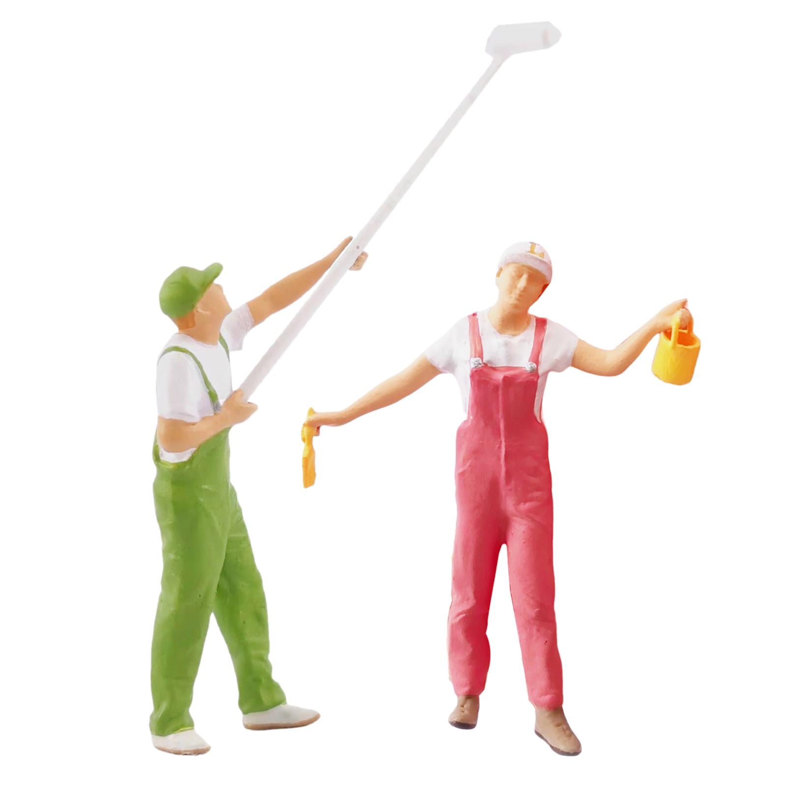 1/64 Figures Miniature Painter Doll Train Model Sand Table Layout ...