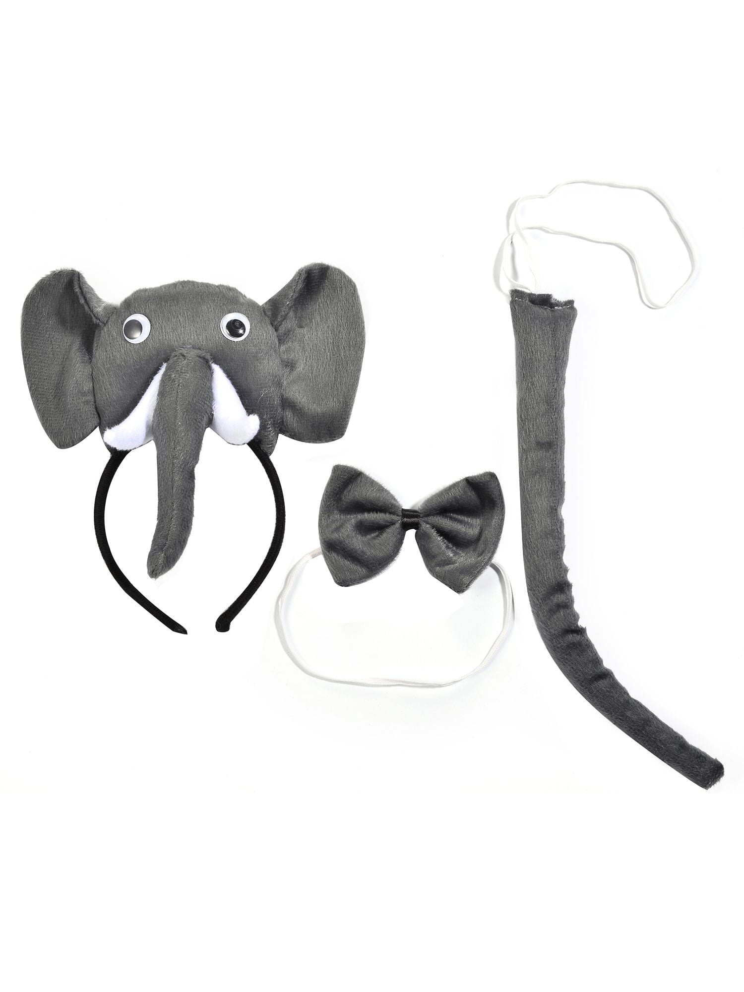Lux Accessories Grey Colored Elephant Head Trunk Ribbonbow Tail Costume ...