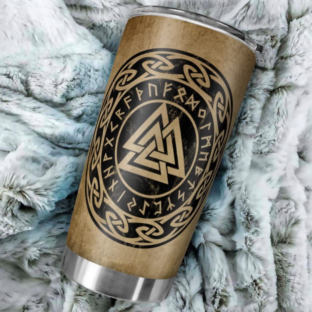 20oz Viking Sign Tumbler Travel Mug With Flip Lid Both Cold And Hot Cup ...