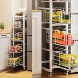 ABCOOL Pull-Out Storage Organizer Rolling Utility Cart Modern 3-Tier ...