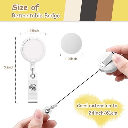 Sublimation Retractable Badge Holder with Belt Clip, White Blank ID ...