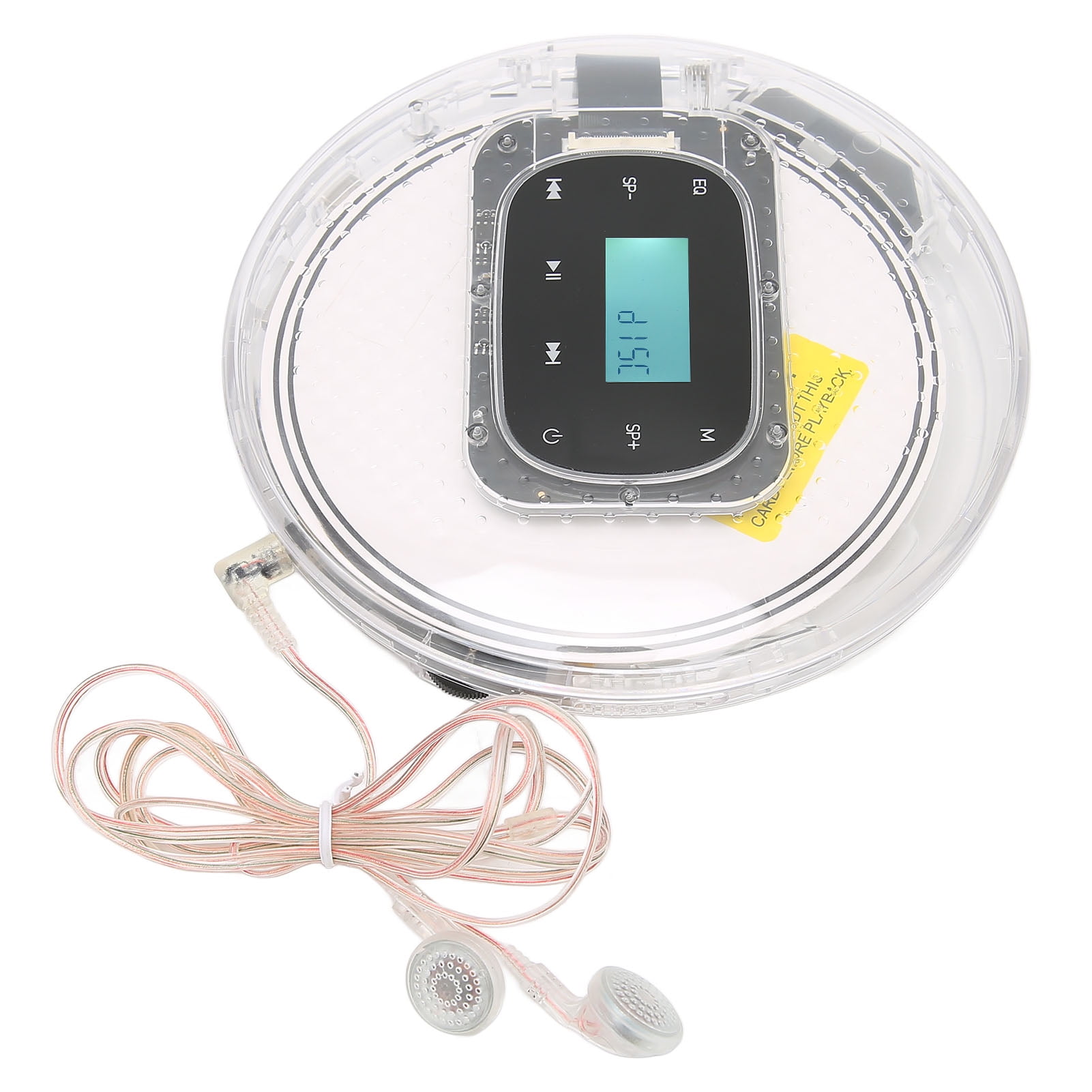 CD Player, USB C Rechargeable Car CD Player Transparent 3.5mm Interface ...