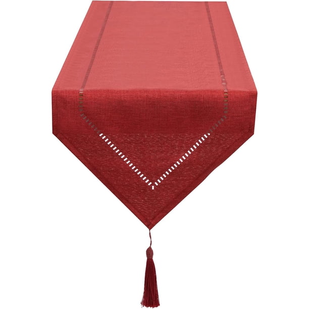 Red Linen Table Runner 32 x 275 cm, High Quality Table Runner, Plain ...