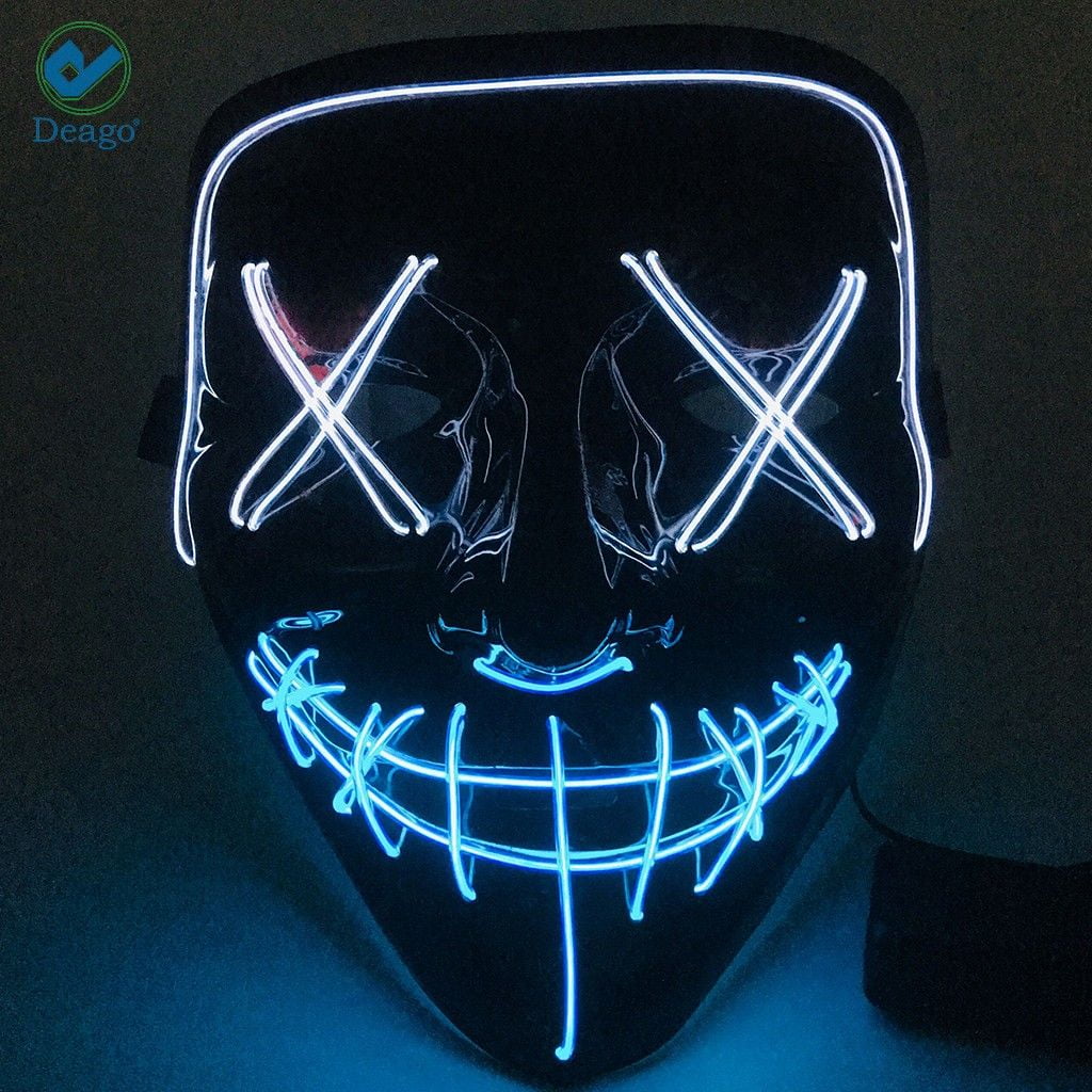 Deago Halloween Mask LED Light Up EL Wire Cosplay Glowing Mask The ...