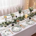 350 Pcs Graduation Party Tableware Set with Sage Green Leaves Design 12 ...