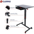 Clatina Adjustable Laptop Desk with Wheels & Drawer, 28x18.9 inch ...