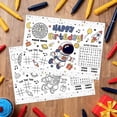 12Pcs Outer Space Birthday Decorations Coloring Placemat Astronaut ...