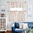 3 Piece Kitchen Curtains and Valances Set Pink Cherry Floral Cafe ...