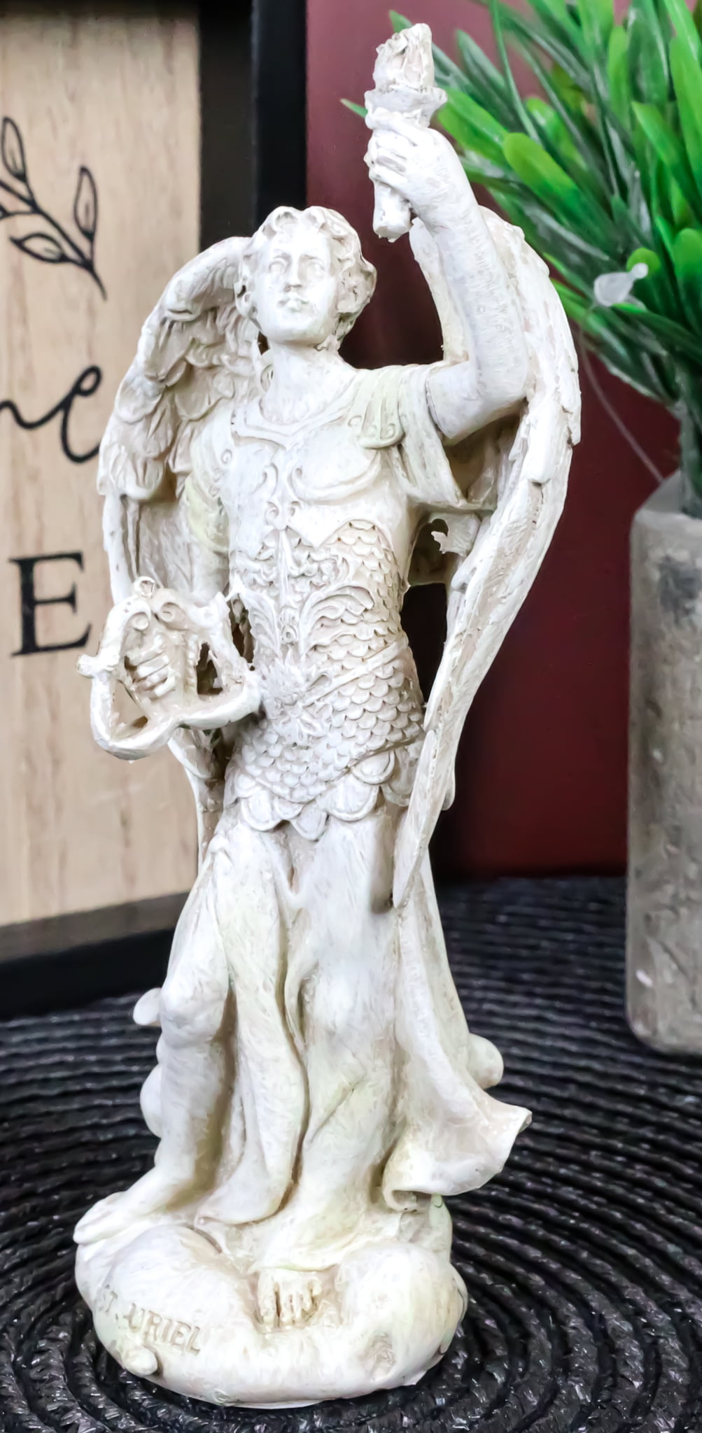 Archangel Saint Uriel Statue 5"H Light And Fire Of God Patron of ...
