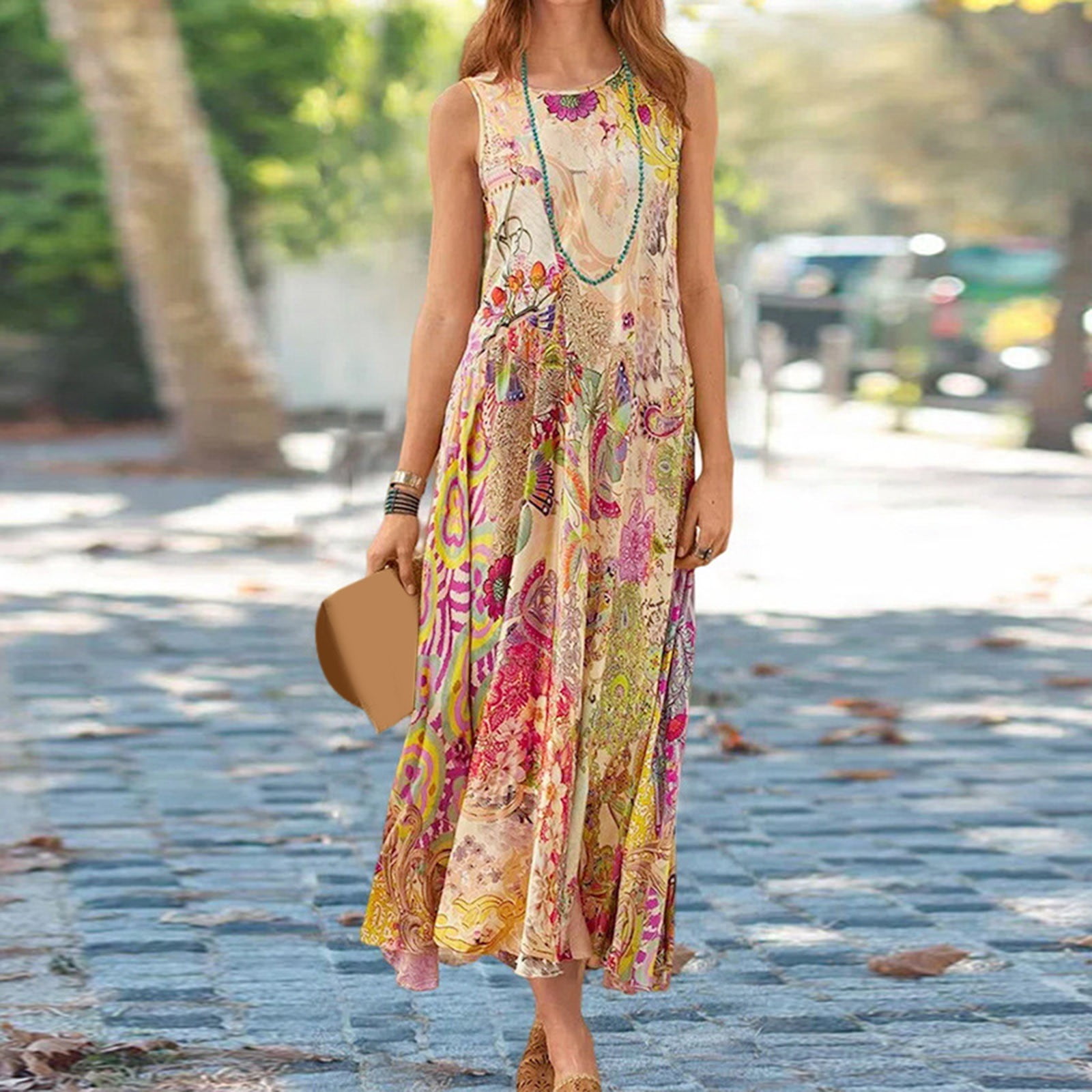 B91xz Plus Size Summer Dresses Maxi Dresses For Women Summer Sleeveless
