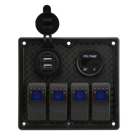 Boat Rocker Switch, 4 Gang Rocker Control Panel Overload Protection ...