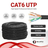 Big-A - Bulk Cat6 Cable 1000ft 23AWG Solid 4 Pair, Cat 6 Ethernet Cable ...