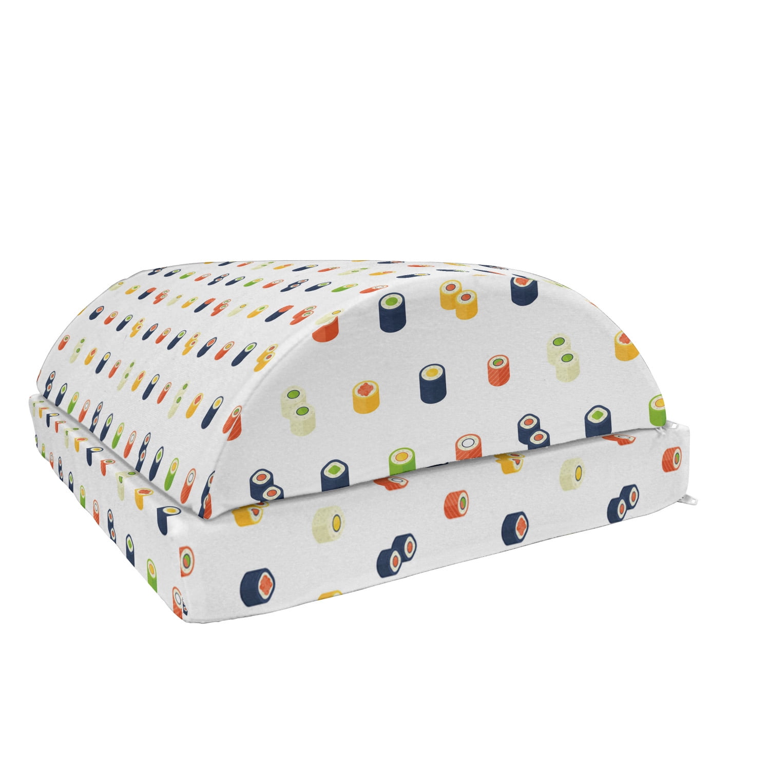 Sushi Foot Rest, Cartoon Style Tiny Sushi Delicacies Raw Seafood ...