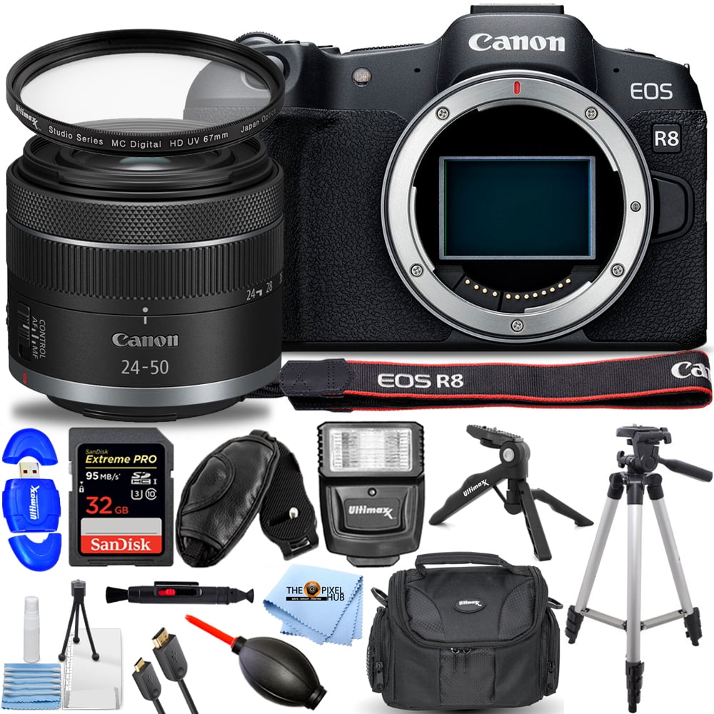 Canon EOS R8 Mirrorless Camera with RF 24-50mm IS STM Lens - 14PC ...