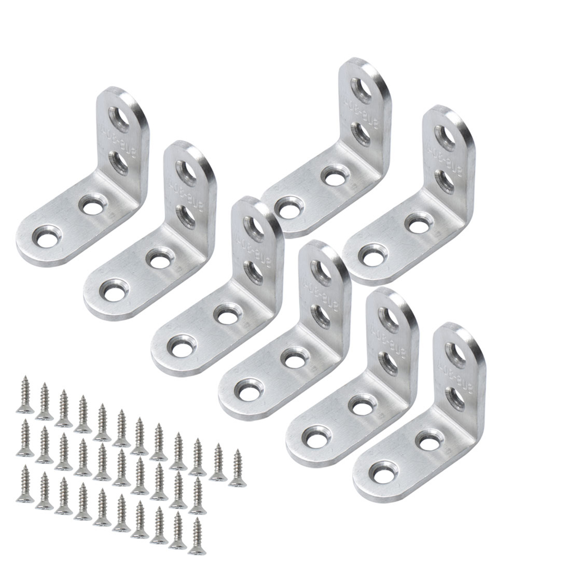Uxcell 8pcs 40x40mm Stainless Steel L Shaped Angle Brackets With Screws