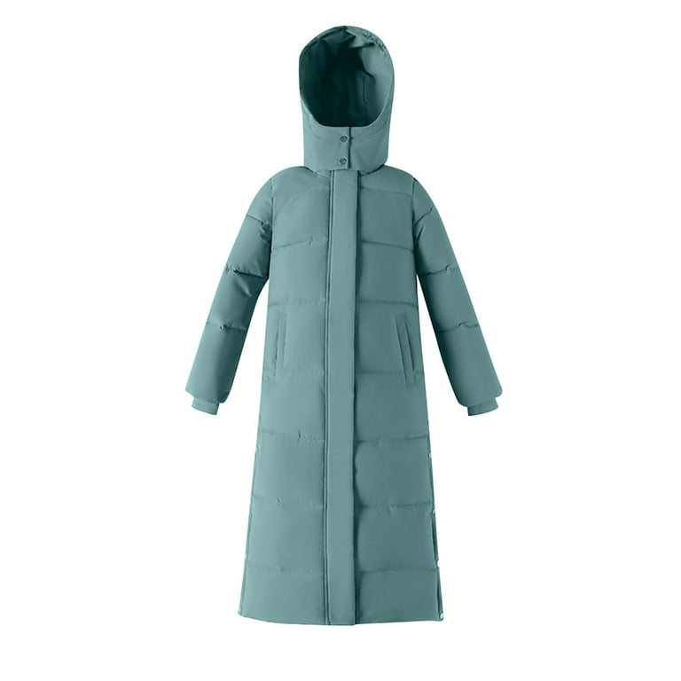 Long Quilted Coat for Women Hooded Maxi Length Long Sleeve Long Quilted Coat for Women Hooded Maxi Length Long Sleeve