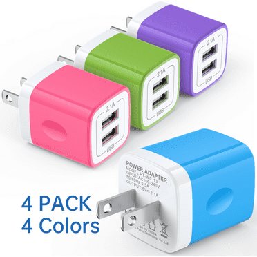 USB Charger Block,USB Wall Charger 5Pack FiveBox 2.1A Dual USB Fast ...