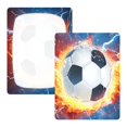 BZSMCE Soft Fitted Cotton Sheets In Soccer with Fire Lightning Pattern ...