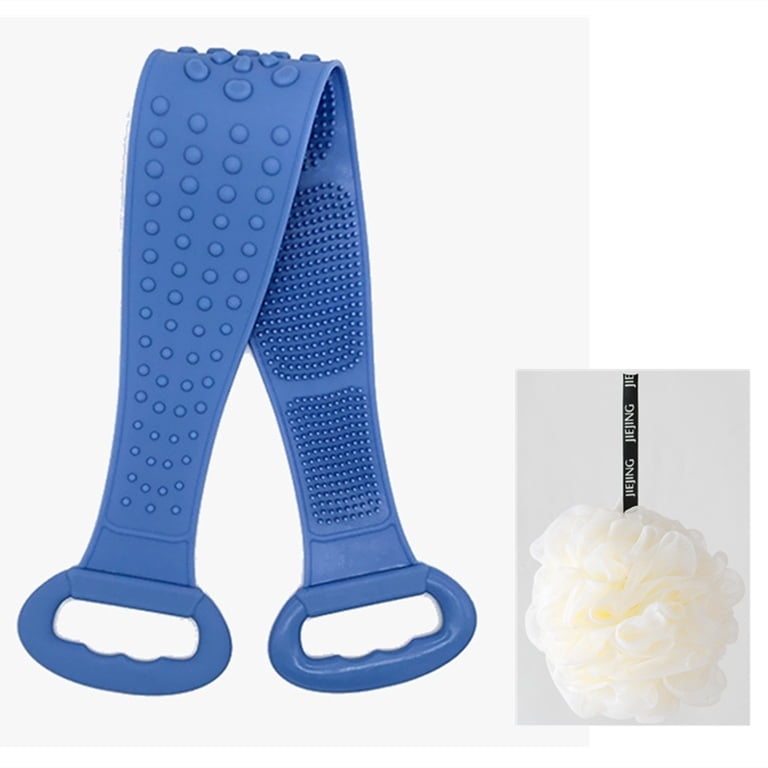 Silicone Back Scrubber For Shower Handle Body Washer Exfoliating