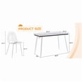 5-Pc Kitchen Dining Set, White Faux Marble Glass Table & 4 See-Through ...