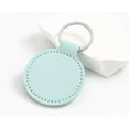 1Set CutHollow 10Pcs PU Leather Keychain with Metal Key Ring Flat Round ...
