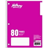 Hilroy Cahier à spirale à 1 sujet avec marge, 3 trous, 10 1/2 po x 8 po ...