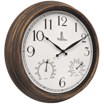 Outdoor Clock for Patio Large Waterproof with Thermometer - 18 inch ...
