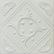 R24 Decorative Styrofoam Adhesive Ceiling Tile, Plain White, 8 Piece ...