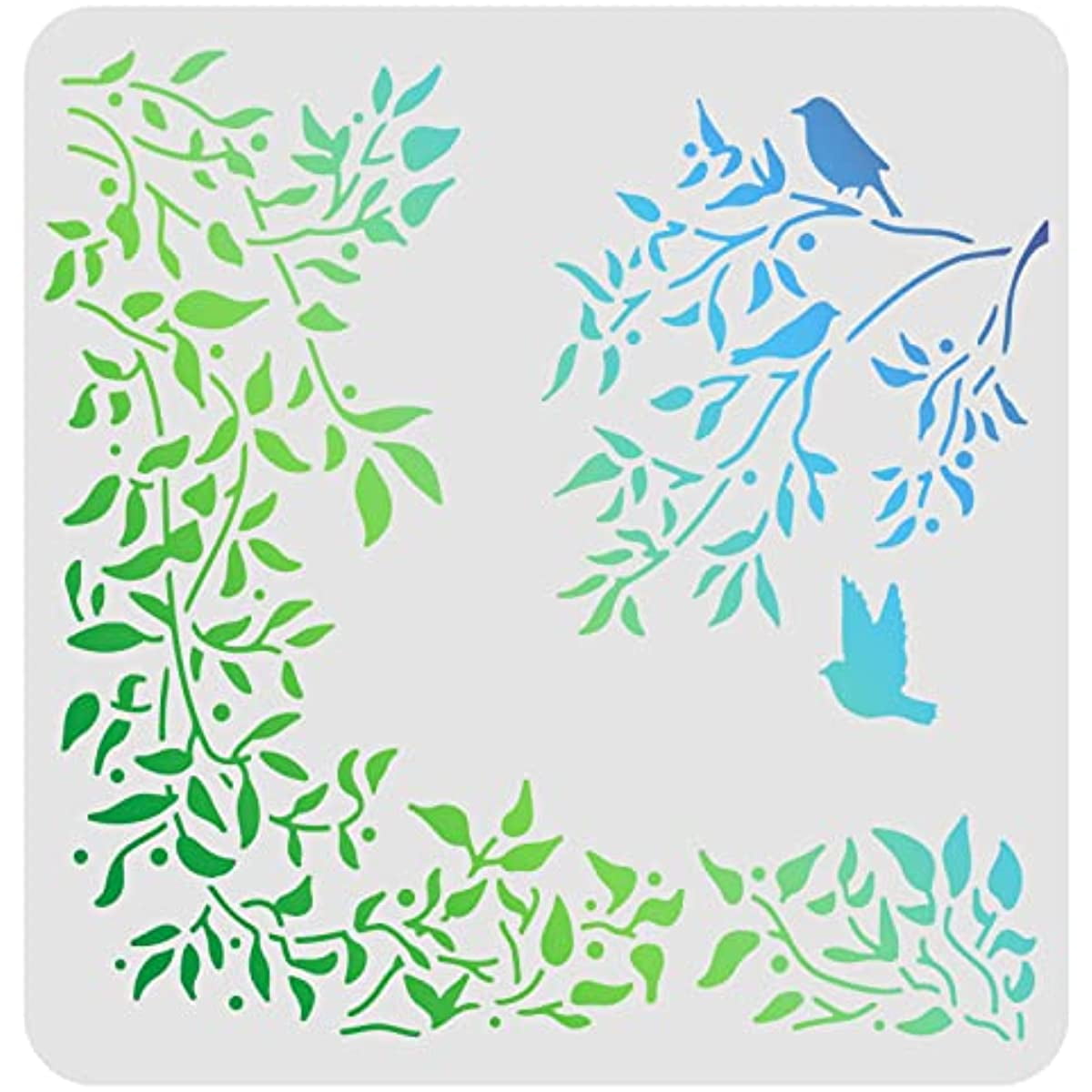 Birds Tree Stencils Template 11.8x11.8inch Plastic Birds Branche ...
