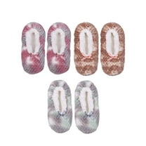 MOPAS 2 Pairs Womens Fuzzy Boat Winter Socks, Plush Footies Slippers ...