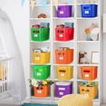 18 Pack Vibrant Colorful Plastic Storage Bins with Lids 7 Quart Toy ...