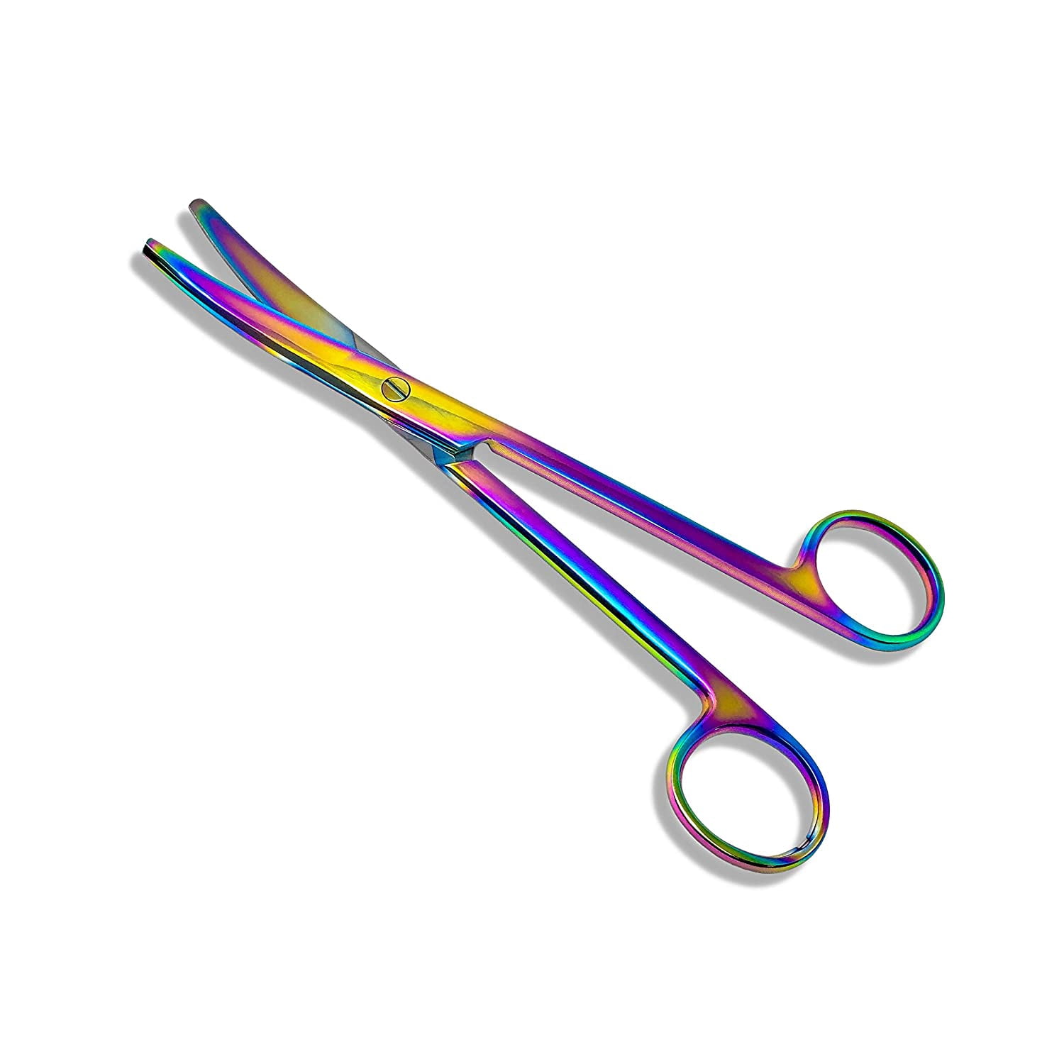 Cynamed Mayo Scissors with Multicolor/Rainbow Titanium Coating - Long ...