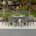 Walker Edison Grey Wash Chevron 7-Piece Wood Outdoor Patio Dining Set ...