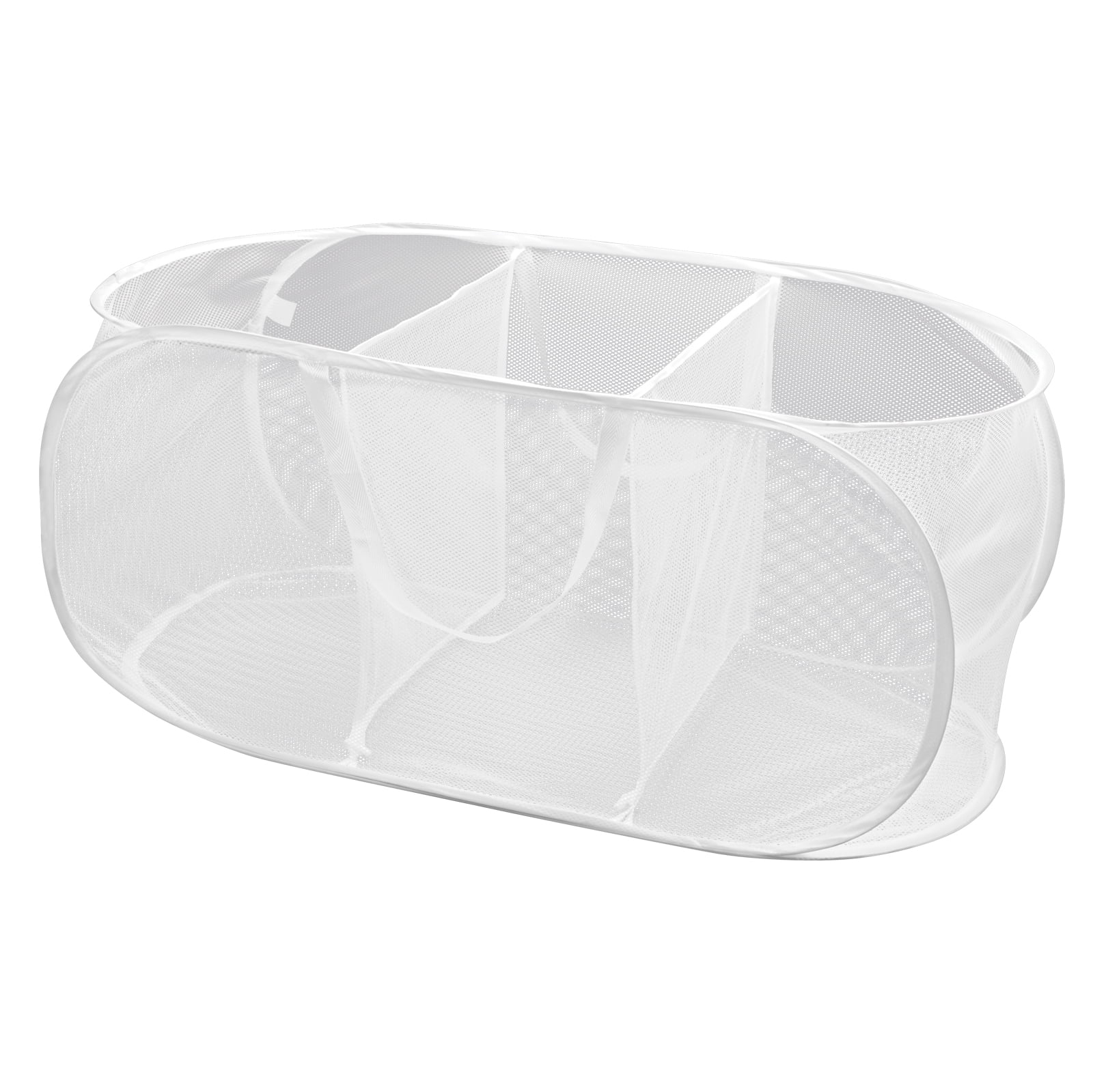 Smart Design Deluxe Mesh Pop Up 3 Compartment Laundry Sorter Hamper ...