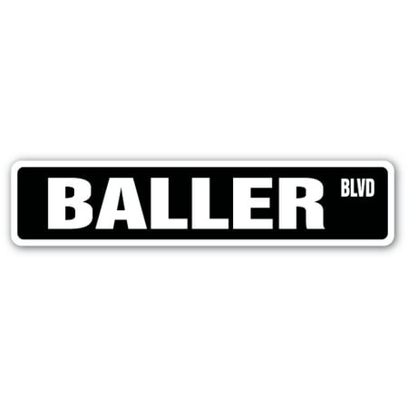 BALLER Street Sign made it pro ball player | Indoor/Outdoor | 24" Wide ...