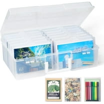 "IRIS USA Clear Photo Storage Box with Handle, 16 Cases for 4"" x 6 ...