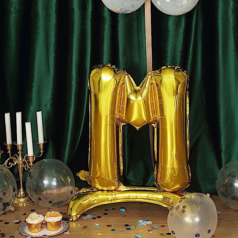 BalsaCircle 27" Gold Letter M Mylar Foil Plain Standing Balloons ...