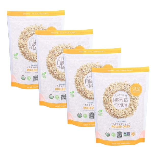 One Degree Organic Foods Gluten-Free Sprouted Rolled Oats, 24 Ounces (4 ...