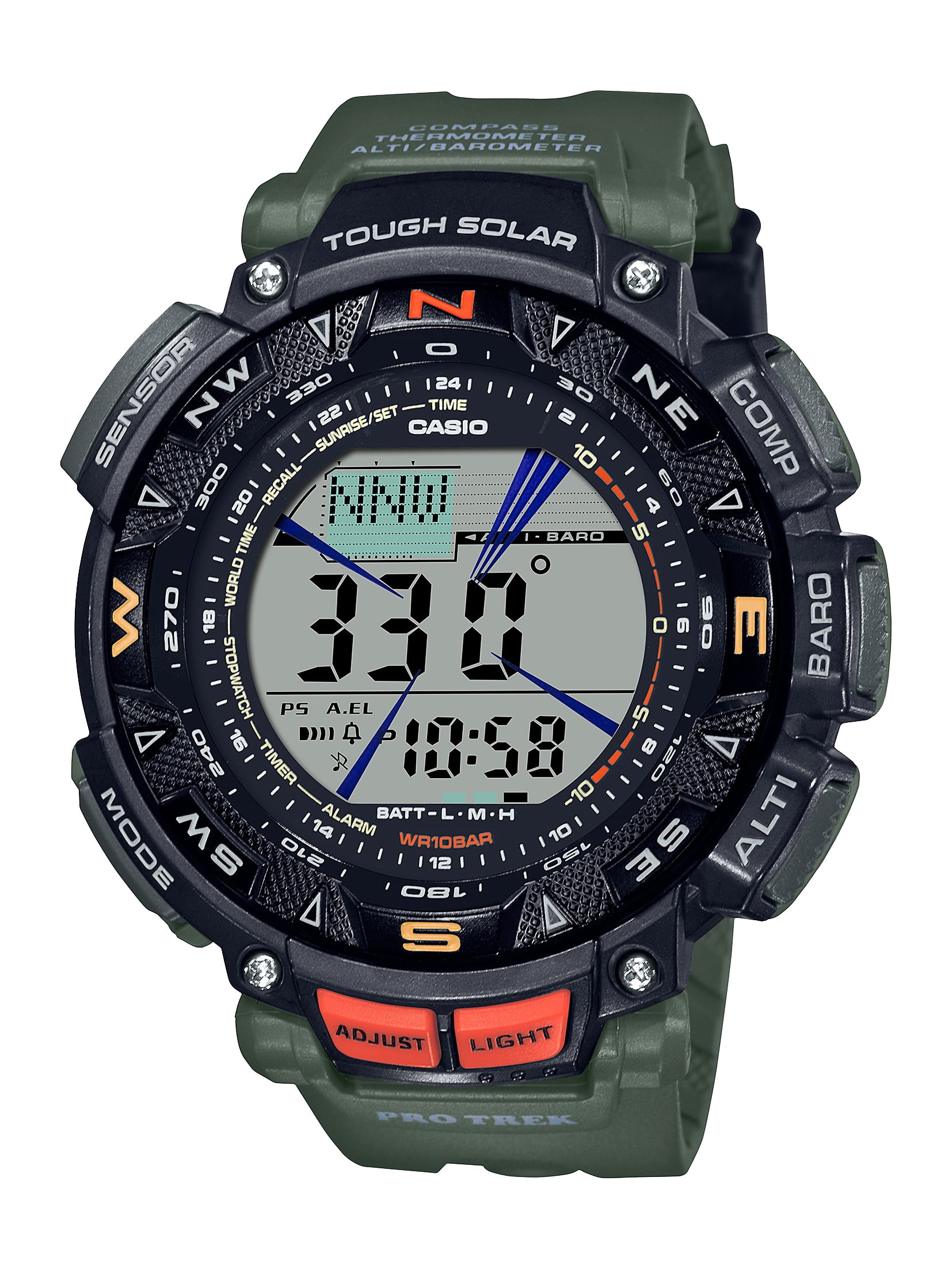 Casio Men s Pro Trek Solar Powered Triple Sensor Watch PRG240 3 Casio Men s Pro Trek Solar Powered Triple Sensor Watch PRG240 3