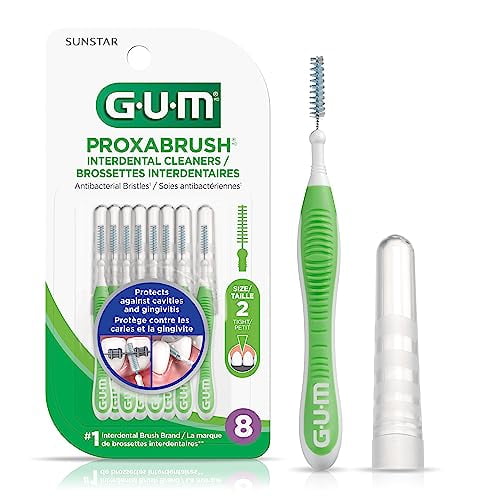 GUM Proxabrush Go-Betweens Interdental Brushes, Tight, Plaque Removal ...