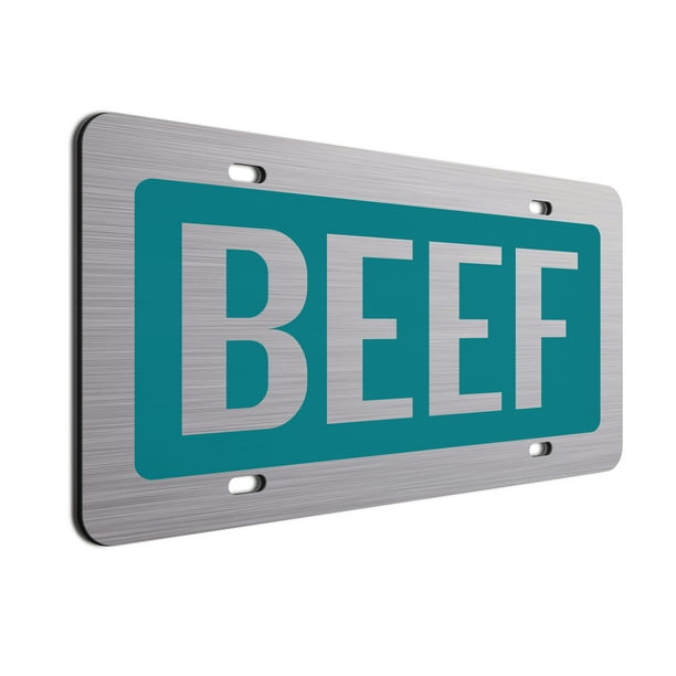 JASS GRAPHIX Teal Beef License Plate Brushed Aluminum ACM Car Tag ...