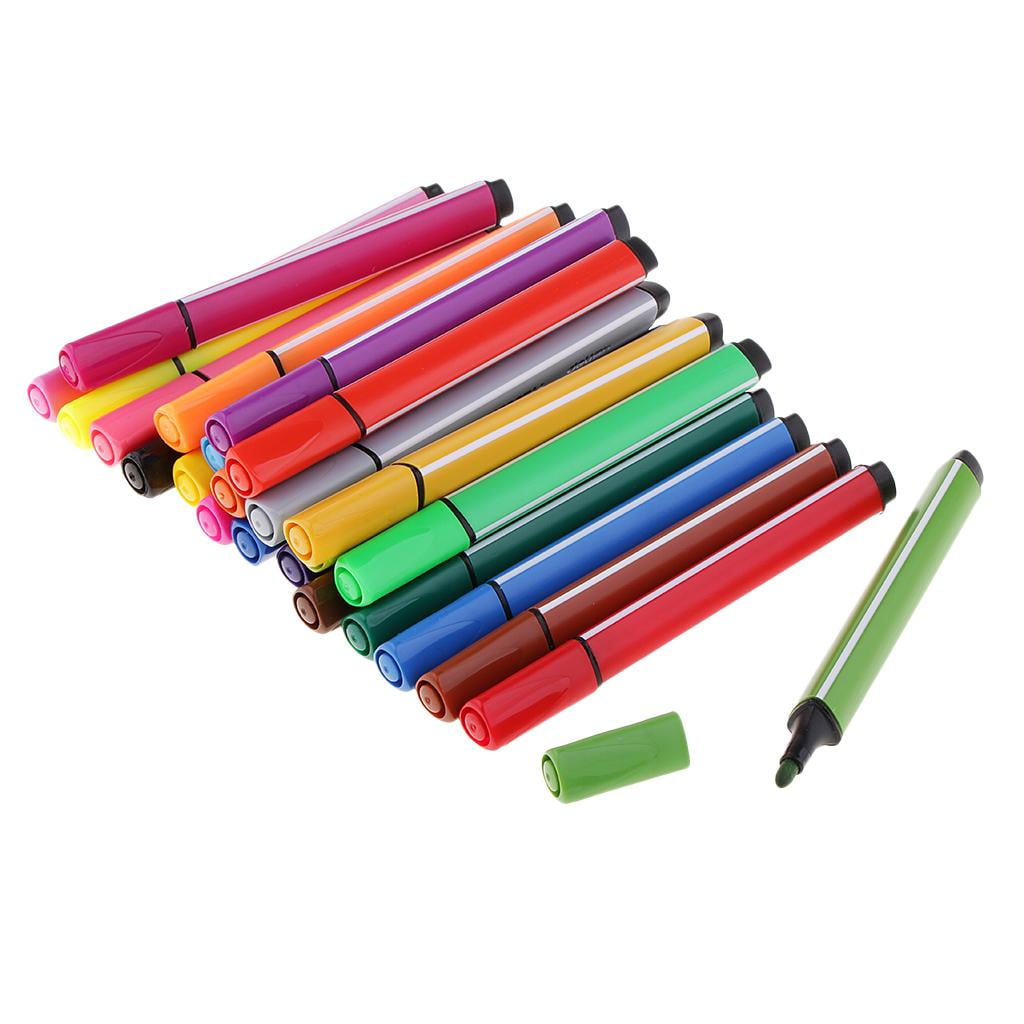 24 piezas de fibra de punta para colorear, tinta , no tóxicos ...