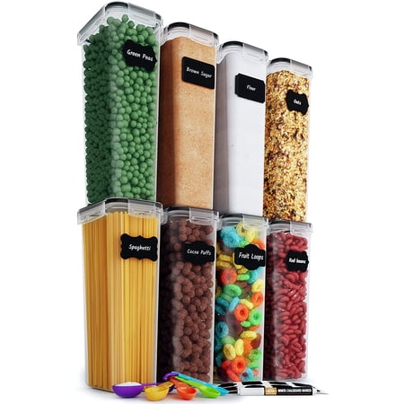 Airtight Tall Food Storage Container Set - Ideal for Spaghetti, Noodles ...