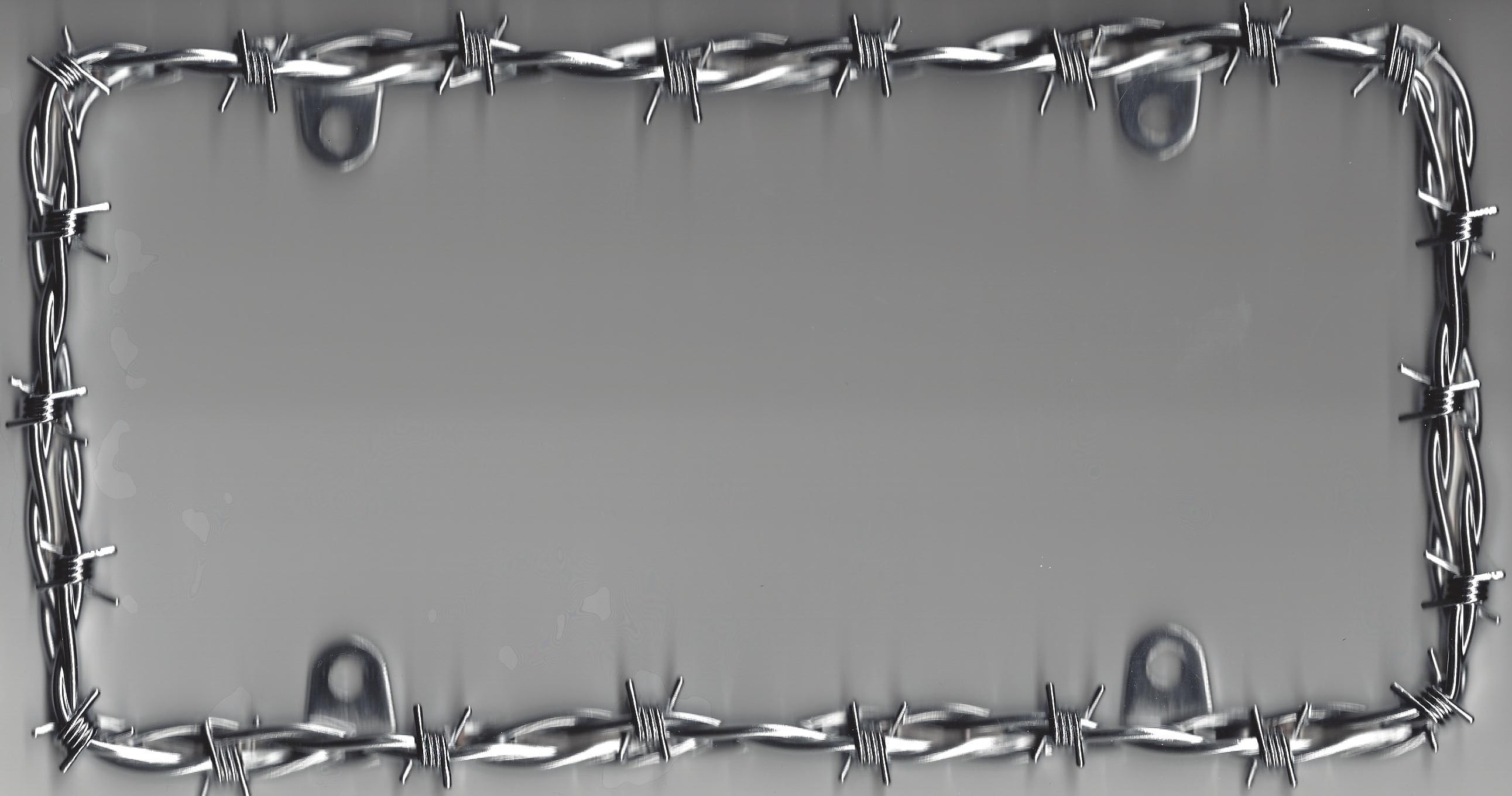 Chrome Barbed Wire License Plate Frame with Caps - Walmart.com