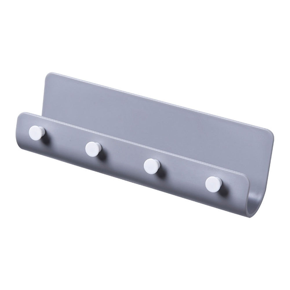 U Shape Storage Rack Wall Hanging Storage Shelf with 4 Hanging Hooks ...