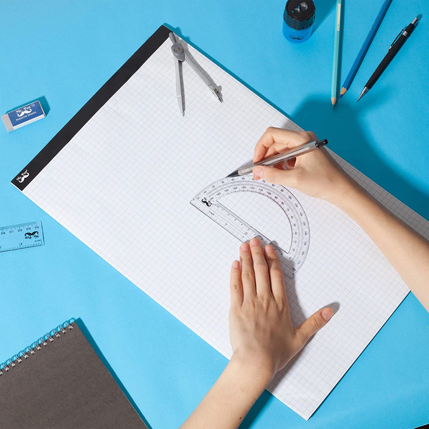 Buy Mr. Pen- Graph Paper, Grid Paper, 22 Sheet Papers, 4x4 (4 Squares per inch), 17x11, Drafting ...