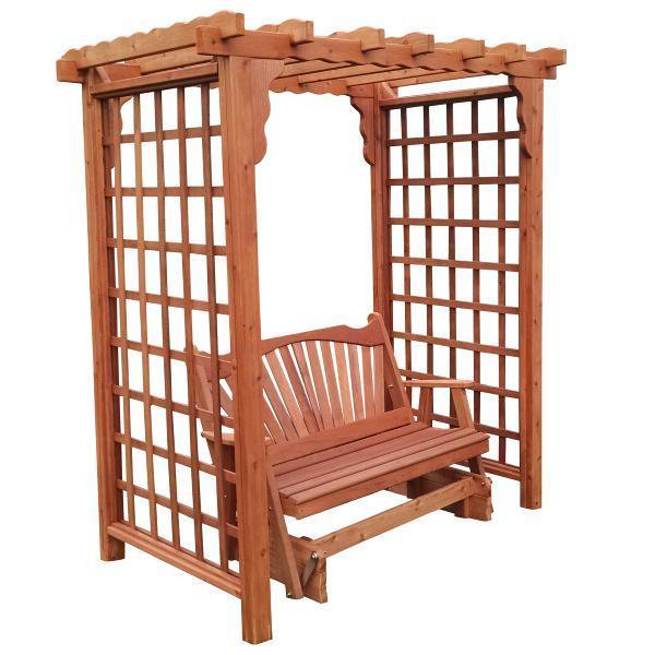 Western Red Cedar Lexington Arbor with Glider - Walmart.com