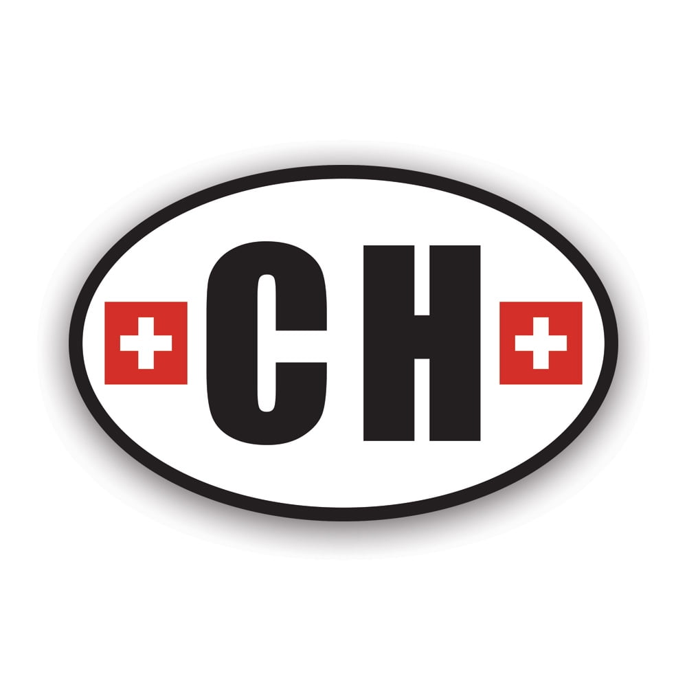 Switzerland Oval Sticker Decal - Self Adhesive Vinyl - Weatherproof ...