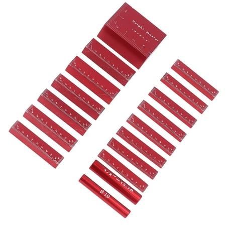 Woodworking Height Gauge, 17Pcs Height Gauge Block Aluminum Setup Bars ...